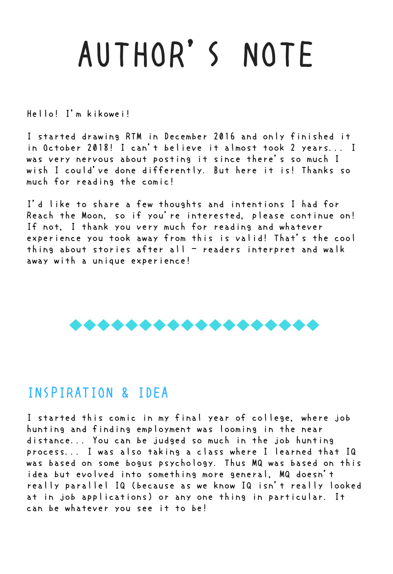 Read Reach the Moon :: Author's Note | Thank you for reading! | Tapas ...