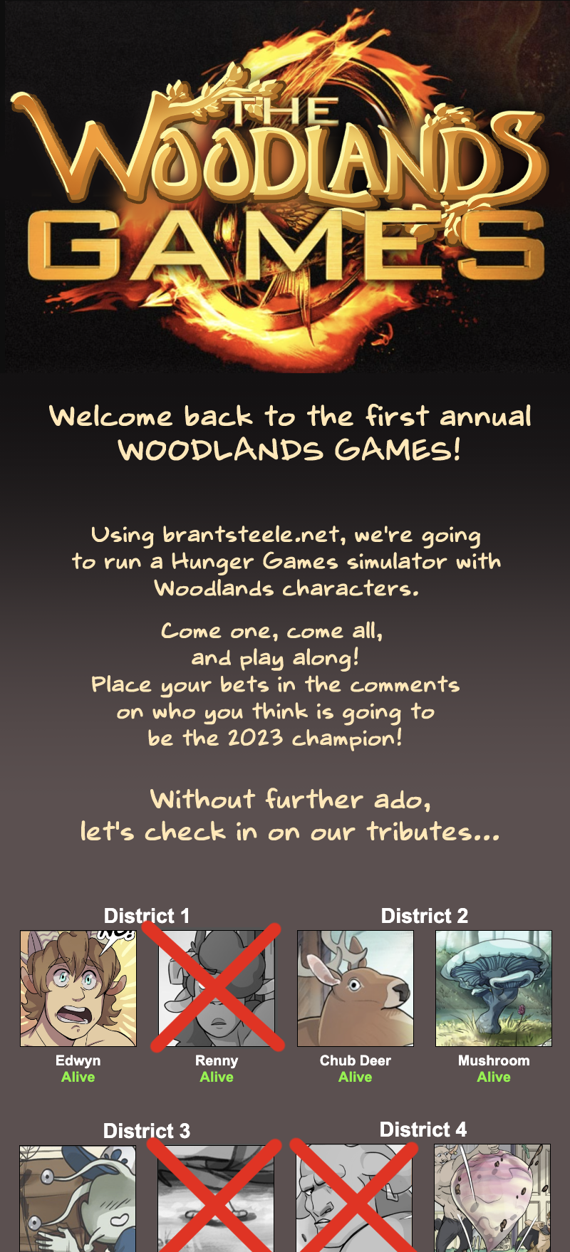 Read Woodlandscomic :: Woodlands Games pt. 5, plus fanart!! | Tapas Community