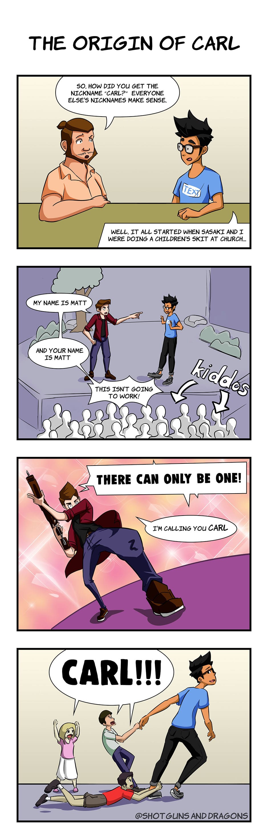 Read Shotguns and Dragons :: The Origin of Carl | Tapas Comics