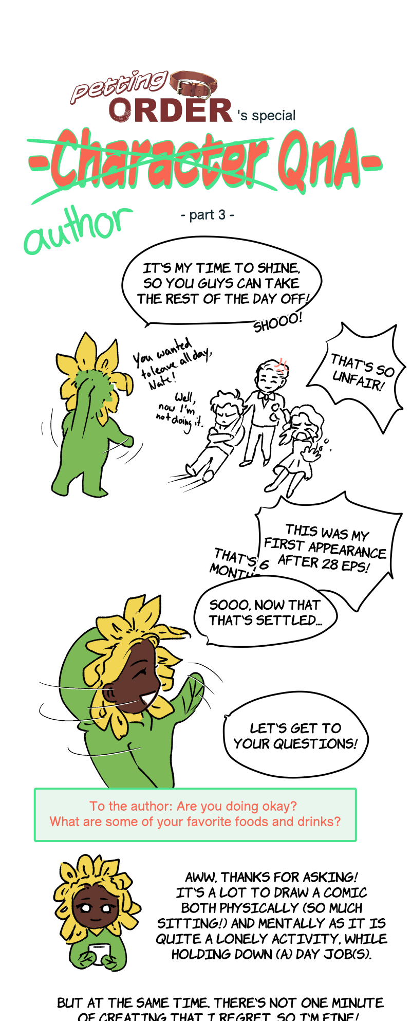 Read Petting order :: Character QnA part 3 | Tapas Community