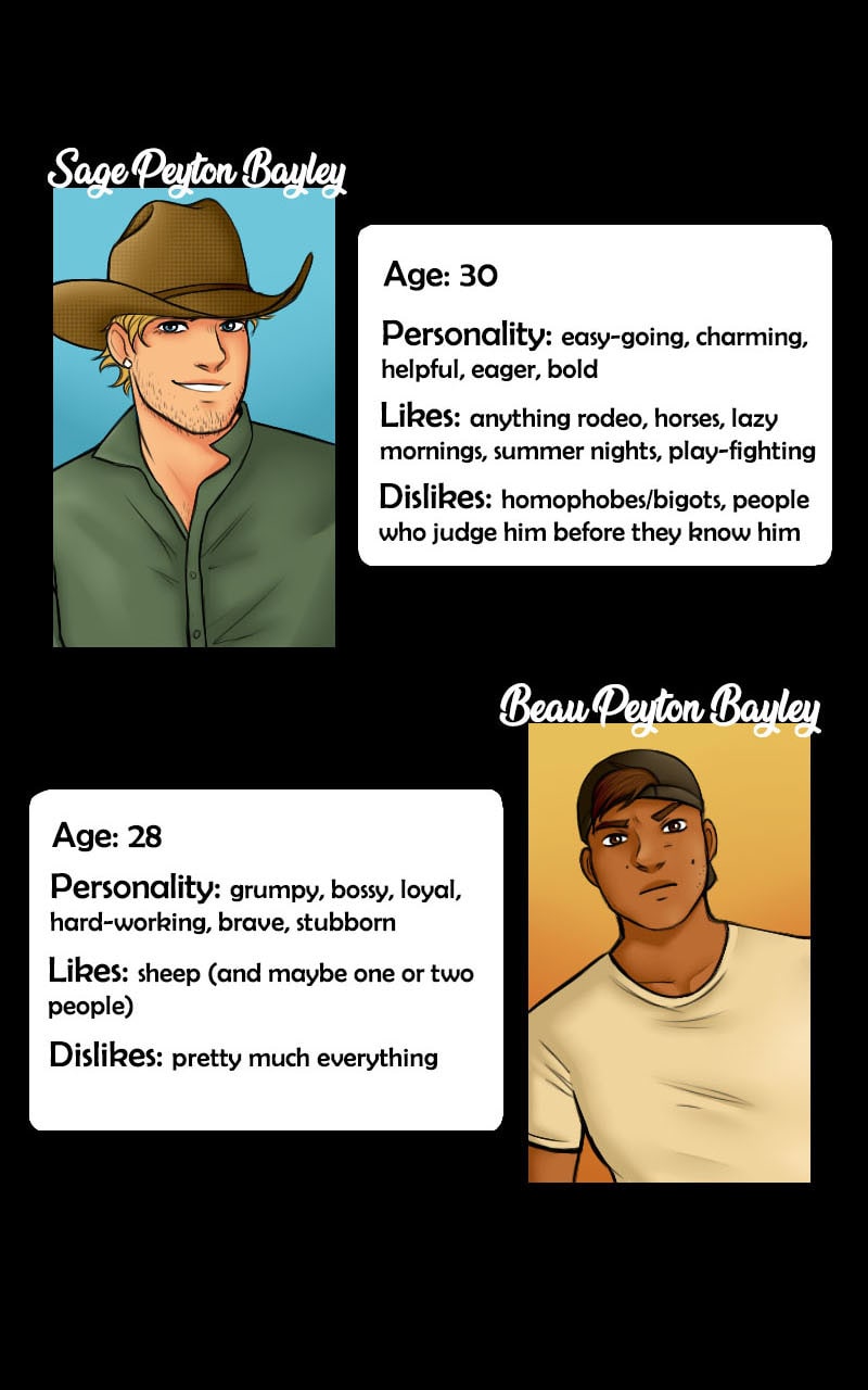 Read The Leg Less Traveled (BL) :: Beau and Sage Character Bios | Tapas ...