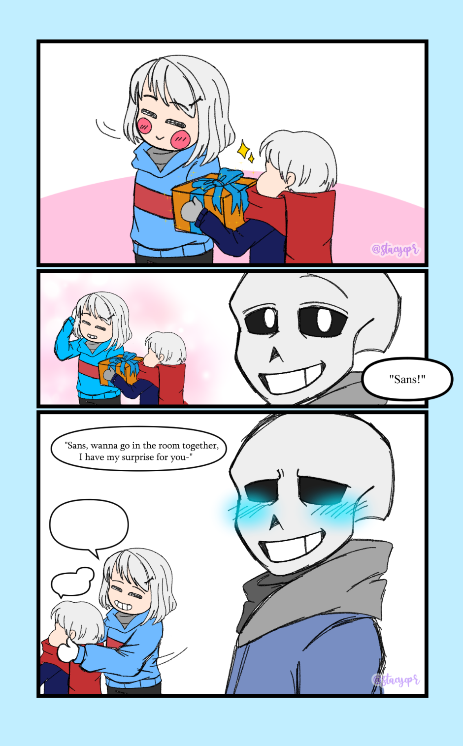 Read My Undertale Various Comics :: Frans-Monthly: Sick (Elys and Sans Bday Comic) | Tapas Community