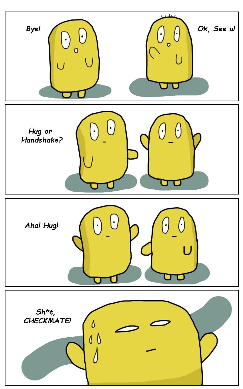 Read The Adventure of Awkward Potato in Daily Life :: Handshake or Hug ...