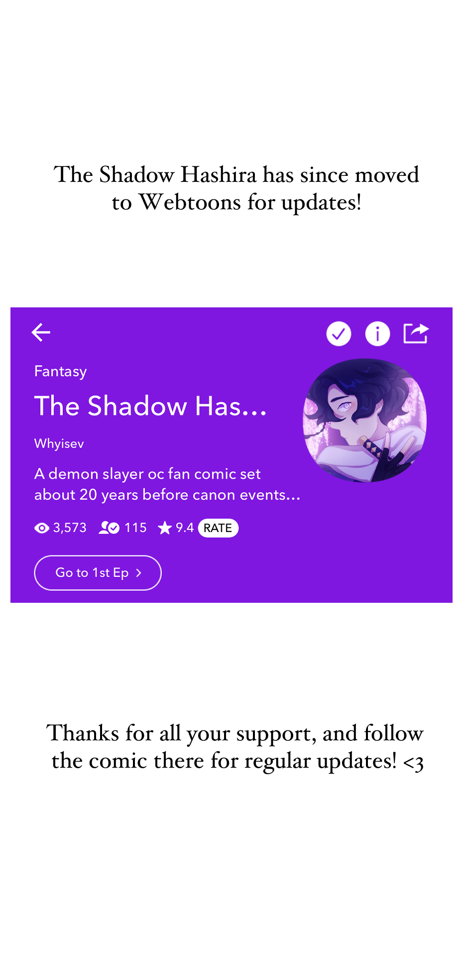Read The Shadow Hashira :: Announcement! | Tapas Comics