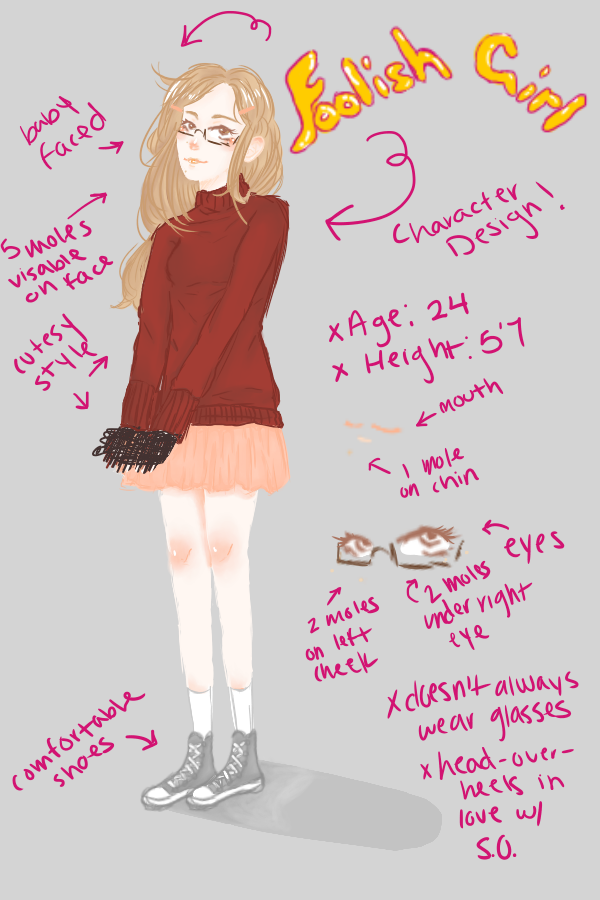 Read Foolish Girl :: Character Design: Foolish Girl | Tapas Comics