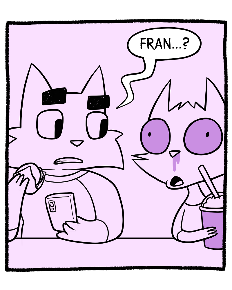 Read Litterbox Comics :: Fran Tries a Grimace Shake | Tapas Community