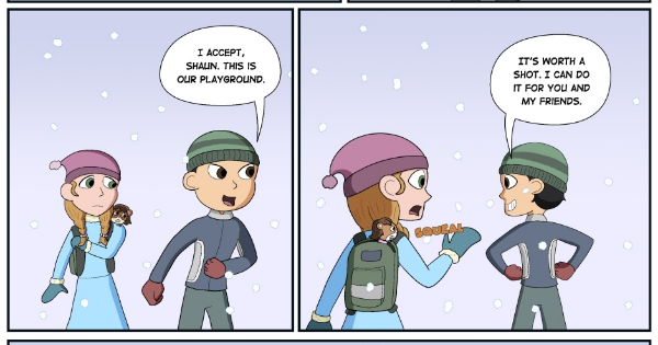 Read Chion and Kobi :: Snow Man's Land Pages 19-20 | Tapas Community