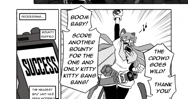 Read Kitty Kitty Bang Bang :: Bounty 1: Supermarket Shuffle pg.53-56 | Tapas Community