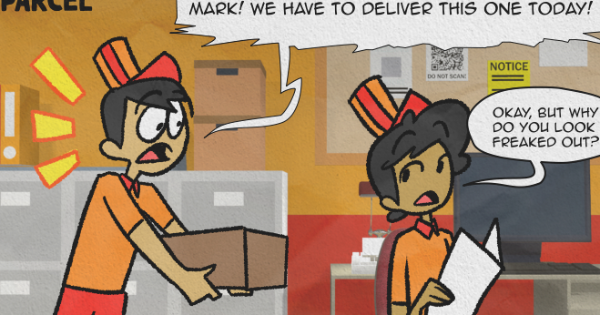 Read Wacky's Weird Comics :: The Parcel (GIF) | Tapas Community