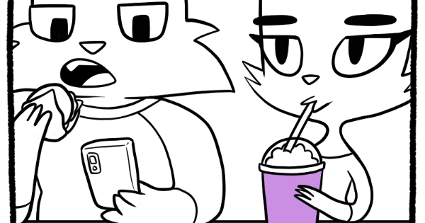 Read Litterbox Comics :: Fran Tries a Grimace Shake | Tapas Community